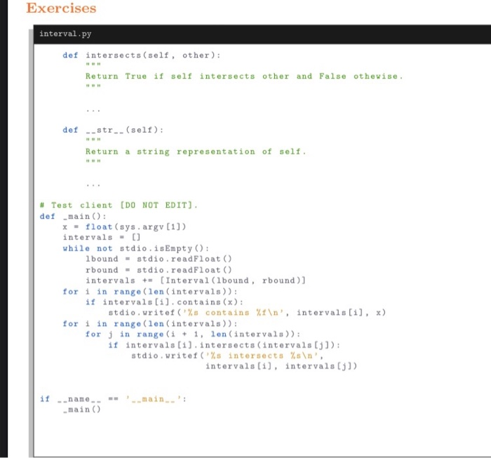 Solved Exercise 4. (1D Interval) Define a data type Interval | Chegg.com