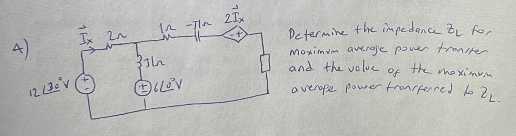 Solved Determine the impedance zL ﻿for maximum average pover | Chegg.com