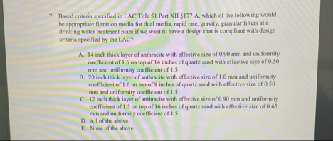 Based criteria specified in LAC Title 51 ﻿Part XII | Chegg.com