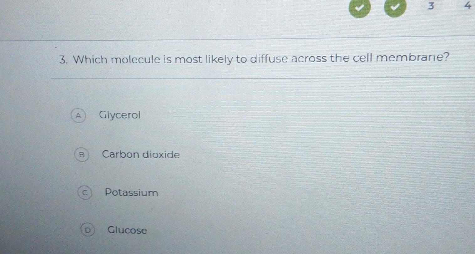 Solved Which molecule is most likely to diffuse across the | Chegg.com