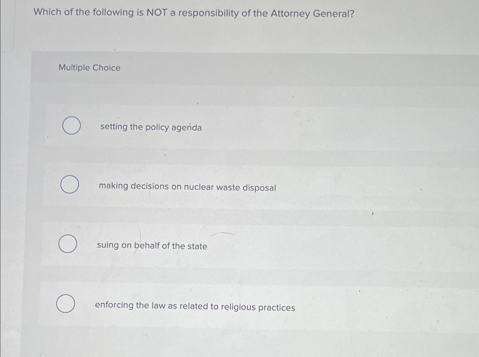 Solved Which of the following is NOT a responsibility of the | Chegg.com