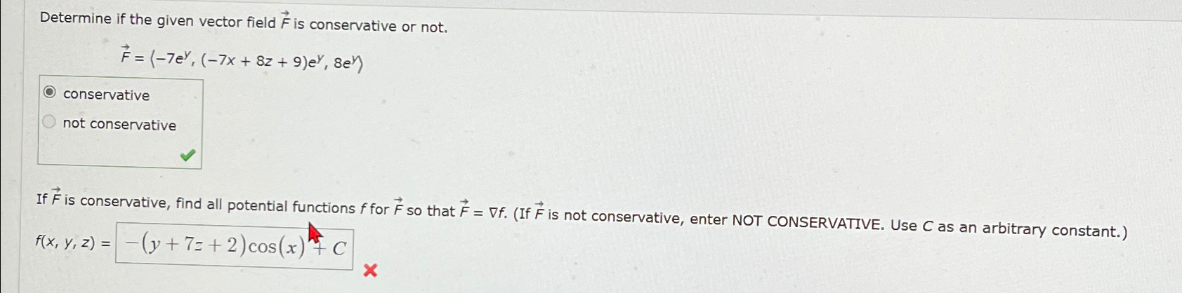 Solved Determine if the given vector field vec(F) ﻿is | Chegg.com