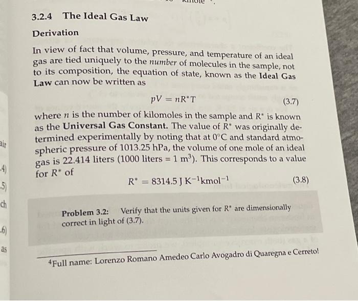 Solved Problem 3.2: verify that the units given for R* are | Chegg.com
