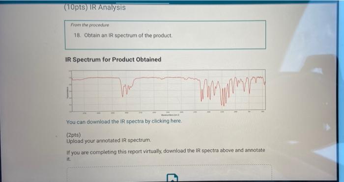 Solved please help with the IR analysis, ANNOTATED IR, and | Chegg.com