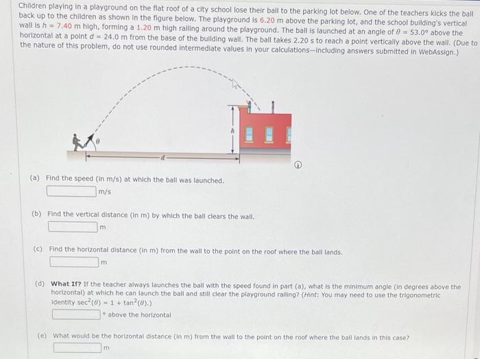 Solved Children playing in a playground on the flat roof of | Chegg.com