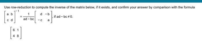 Solved Use row-reduction to compute the inverse of the | Chegg.com