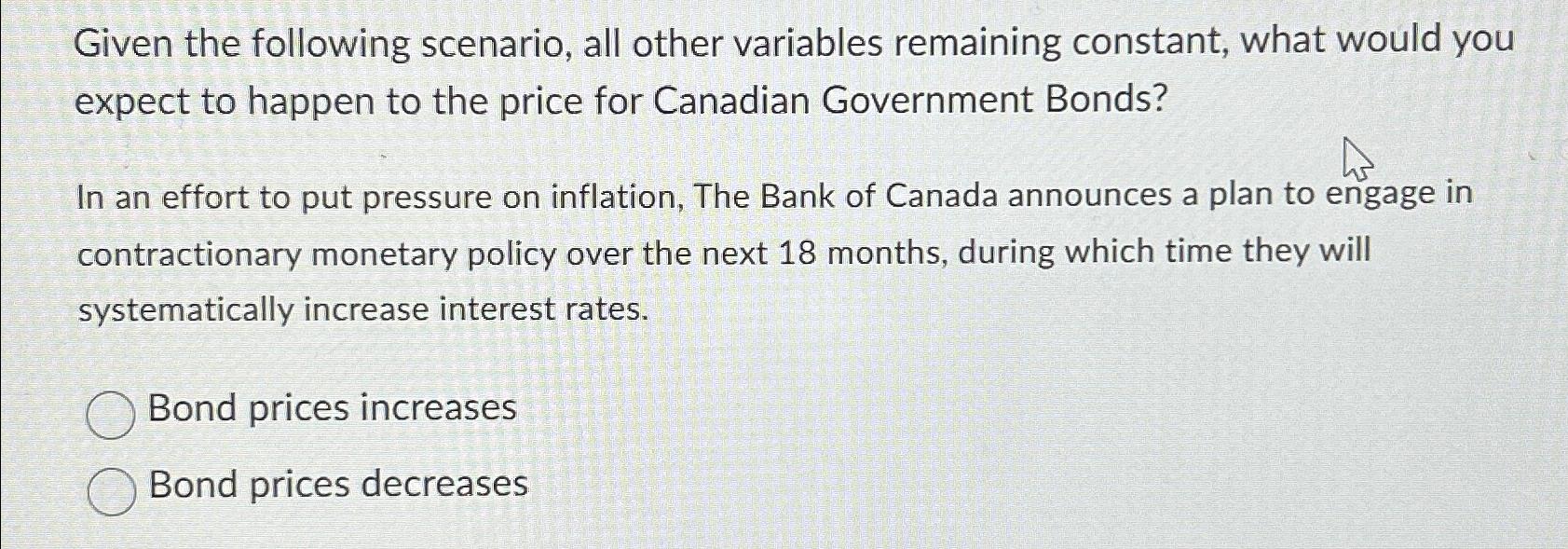 Solved Given the following scenario, all other variables | Chegg.com