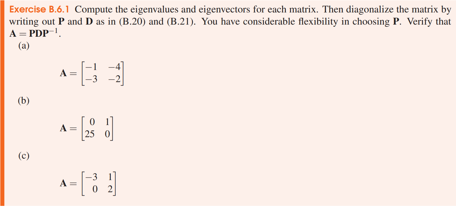 Solved Exercise B.6.1 ﻿Compute the eigenvalues and | Chegg.com