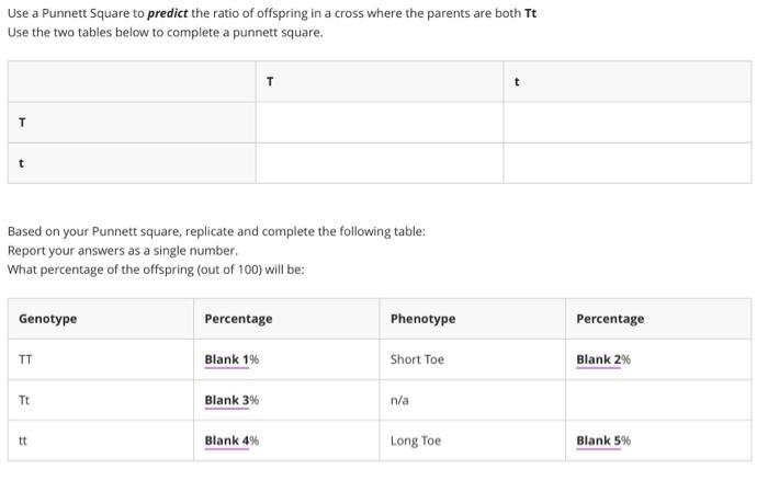 Solved Use a Punnett Square to predict the ratio of | Chegg.com