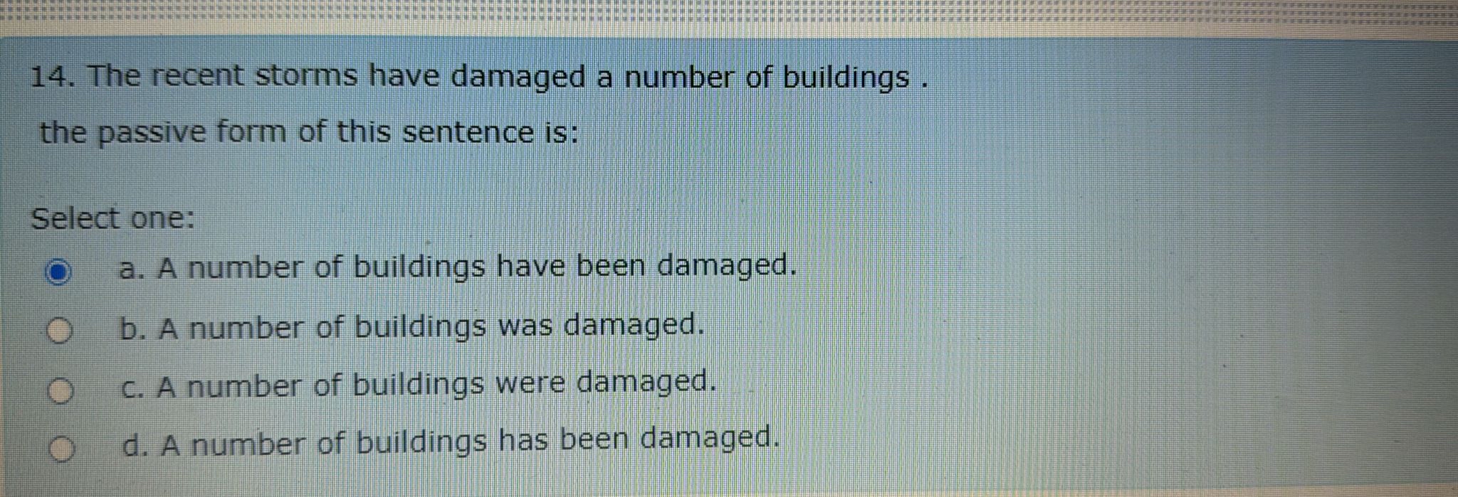 Solved The recent storms have damaged a number of buildings | Chegg.com