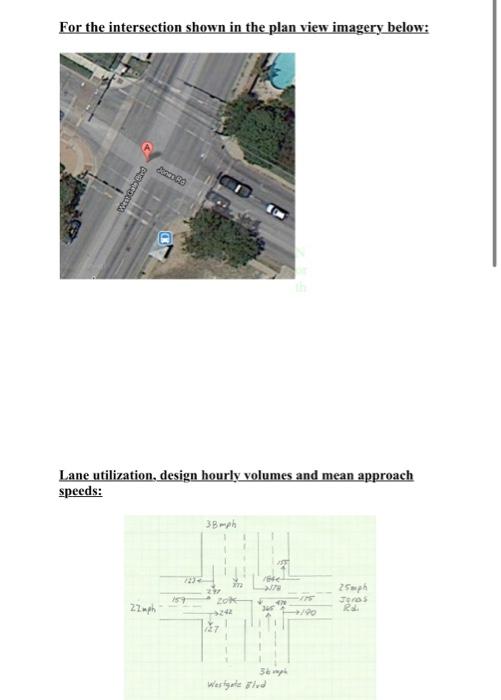 Solved For the intersection shown in the plan view imagery | Chegg.com