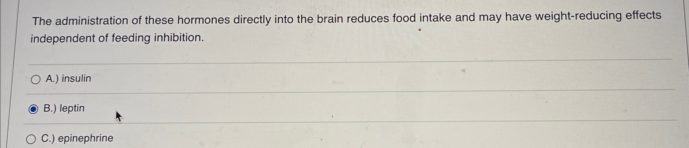 Solved The administration of these hormones directly into | Chegg.com
