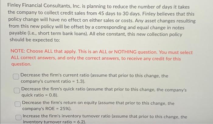 Solved Finley Financial Consultants, Inc. is planning to | Chegg.com