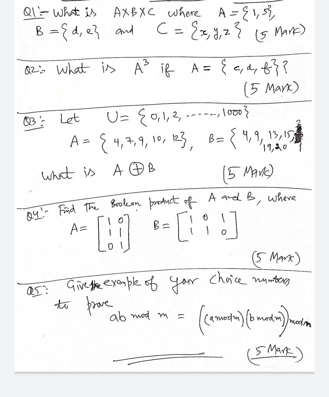 Solved Math 1003 Assignment-2 Total Markn:-25 Q1:- What is | Chegg.com
