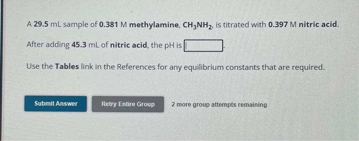 A 20.3 mL sample of 0.272M ethylamine, C2H5NH2, is | Chegg.com