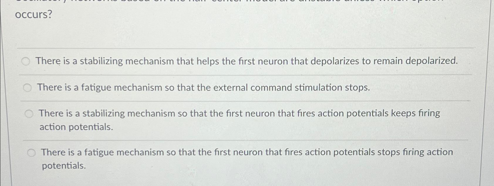 Solved occurs?There is a stabilizing mechanism that helps | Chegg.com