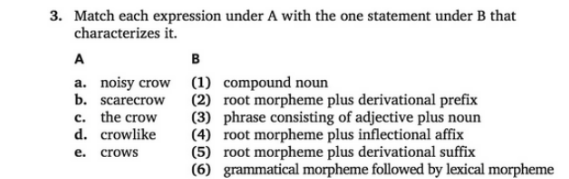 Solved Match each expression under A with the one statement | Chegg.com