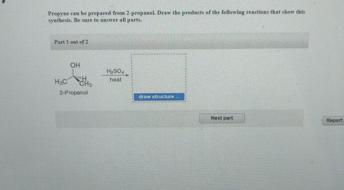 Solved Propyne can be prepared from 2-propanol. Draw the | Chegg.com