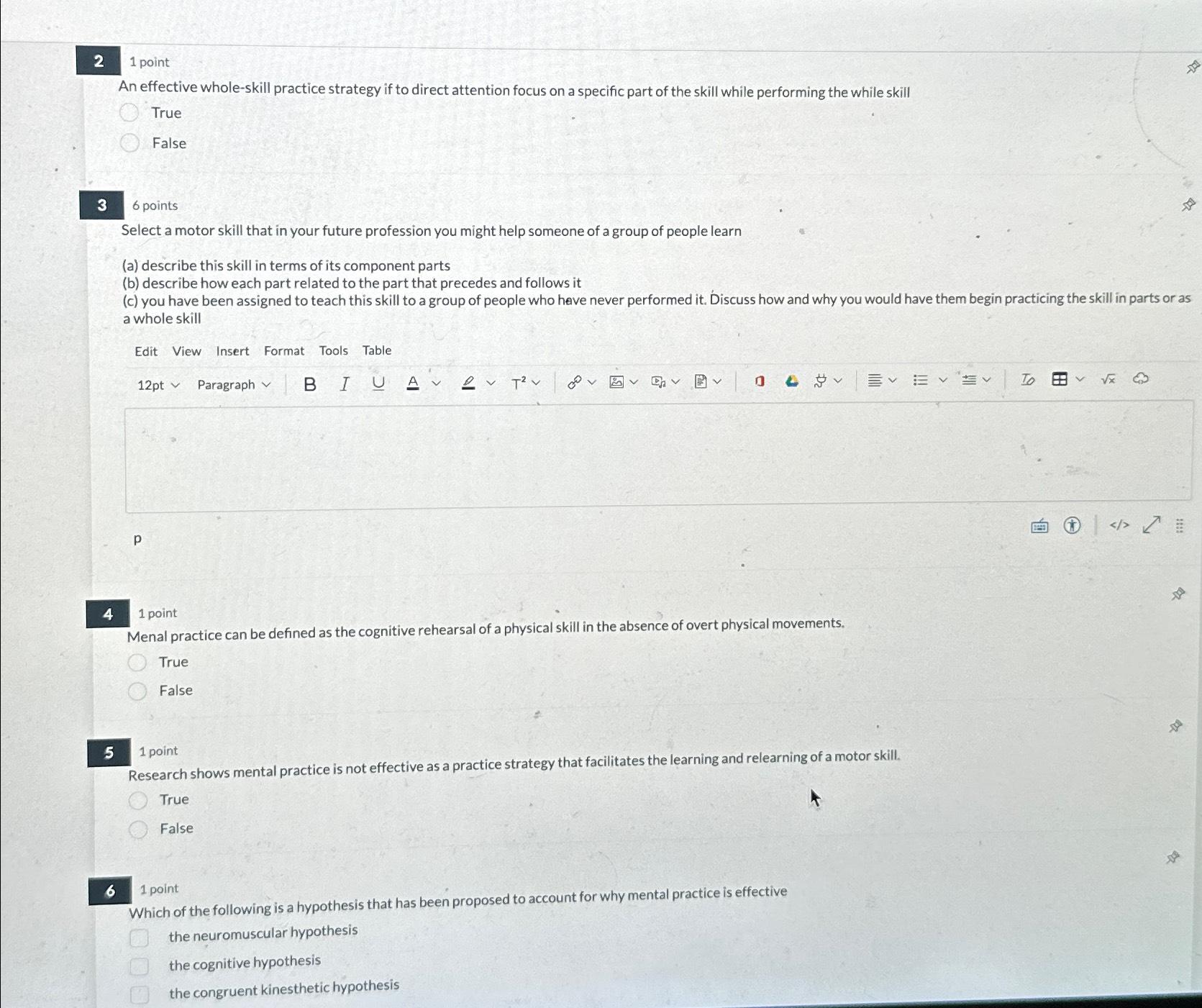 Solved 21 ﻿pointAn effective whole-skill practice strategy | Chegg.com