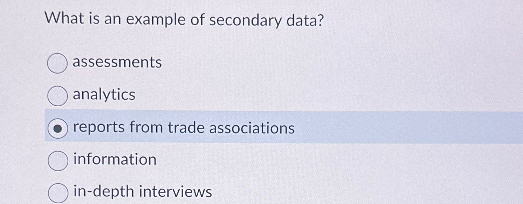 Solved What is an example of secondary | Chegg.com