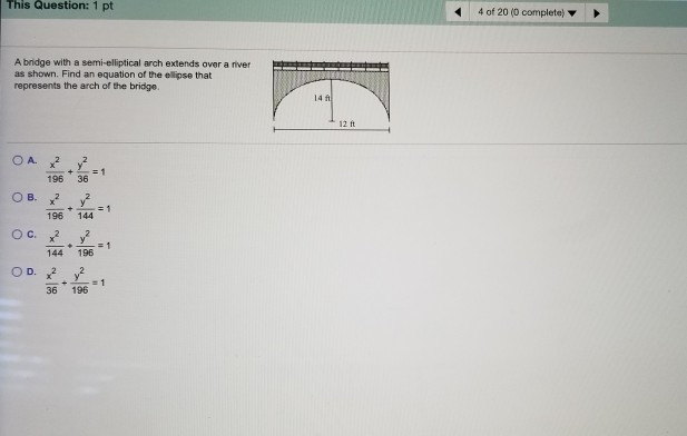 Solved This Question: 1 pt 4 of 20 (0 complete) A bridge | Chegg.com