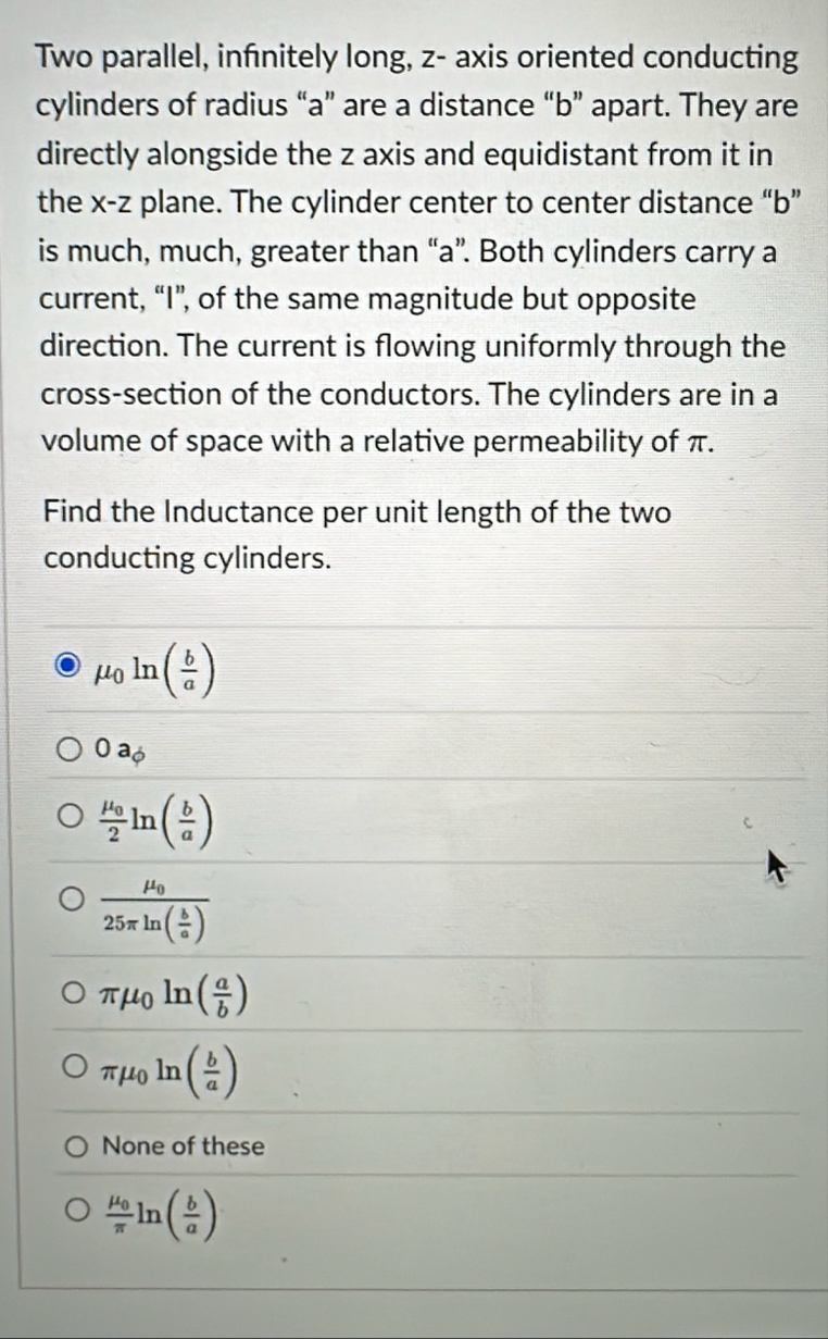 Solved Two parallel, infinitely long, z-axis oriented | Chegg.com
