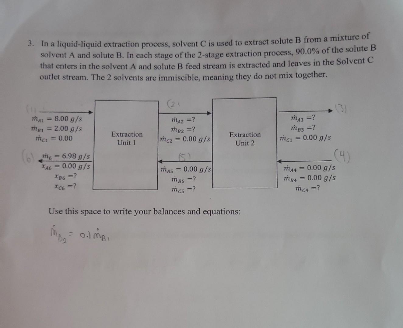 Solved a. calculate the mass flowrate of solvent C in stream | Chegg.com