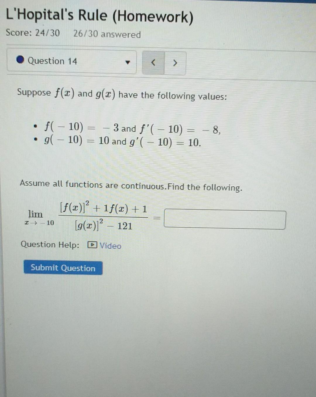 Solved Suppose f(x) and g(x) have the following values: - | Chegg.com