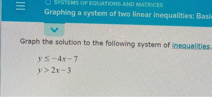 Solved SYSTEMS OF EQUATIONS AND MATRICES Graphing a system | Chegg.com