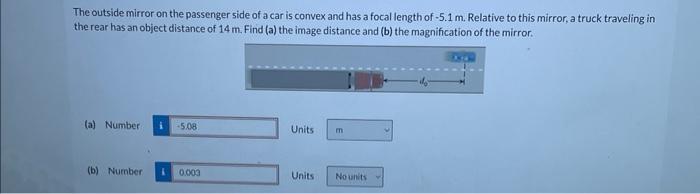 Solved The outside mirror on the passenger side of a car is | Chegg.com
