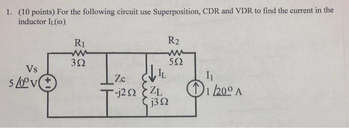 Solved 1. (10 points) For the following circuit use | Chegg.com