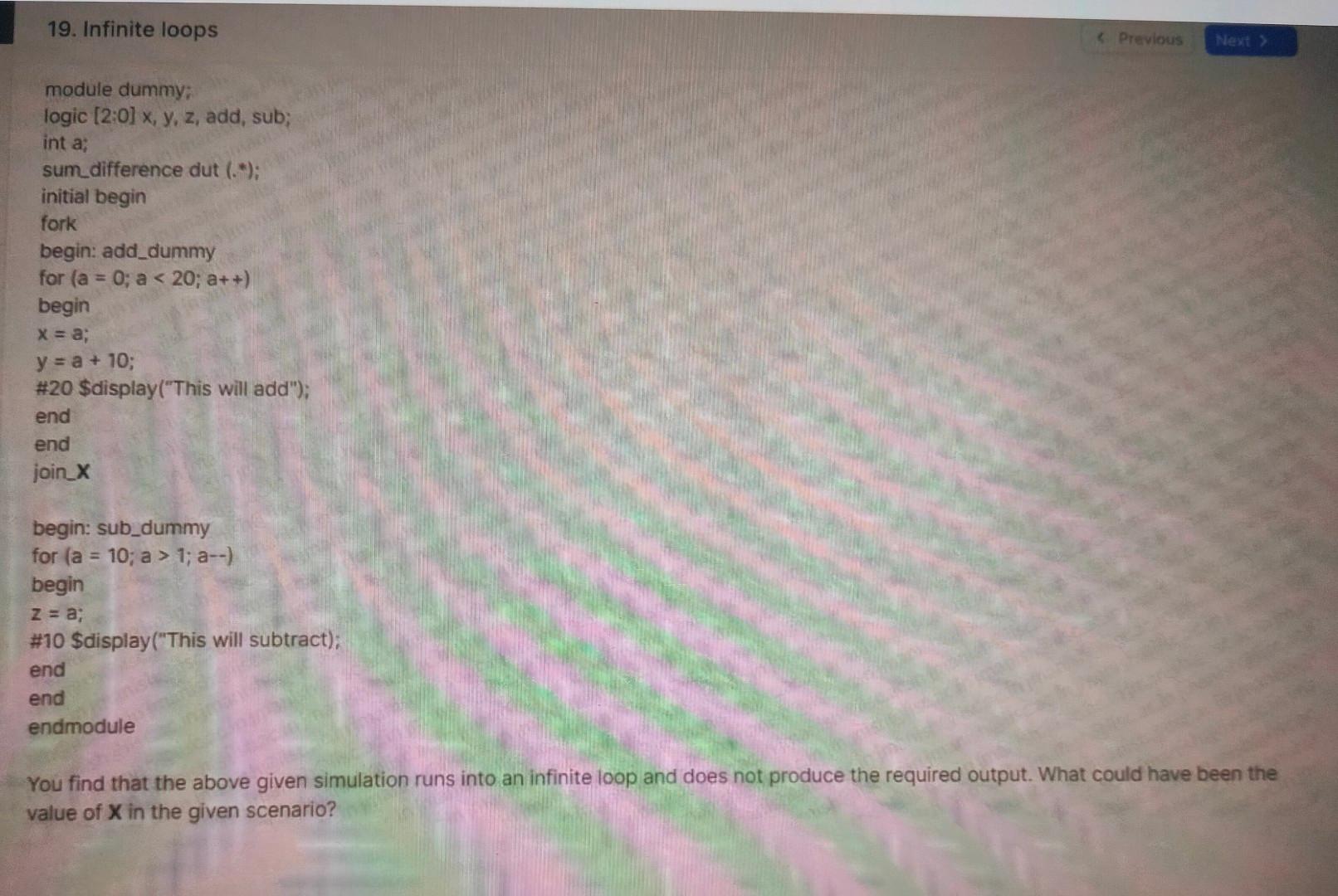 Solved Module Dummy Logic 20 Xyz Add Sub Int A Sum 8812