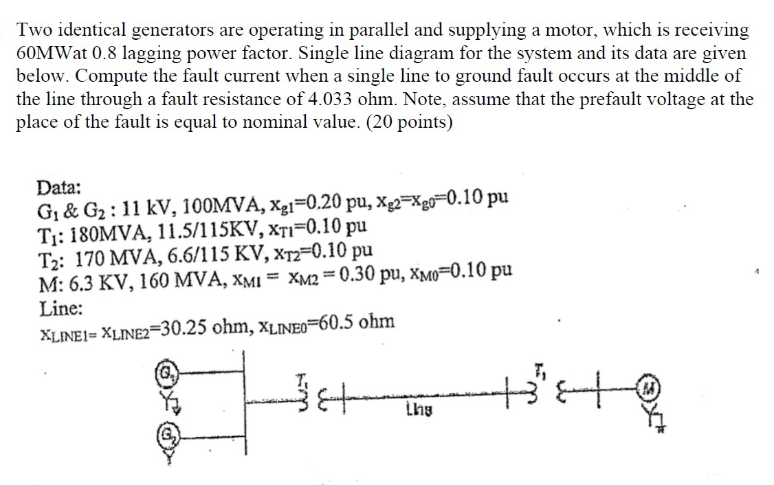 Solved Two identical generators are operating in parallel | Chegg.com