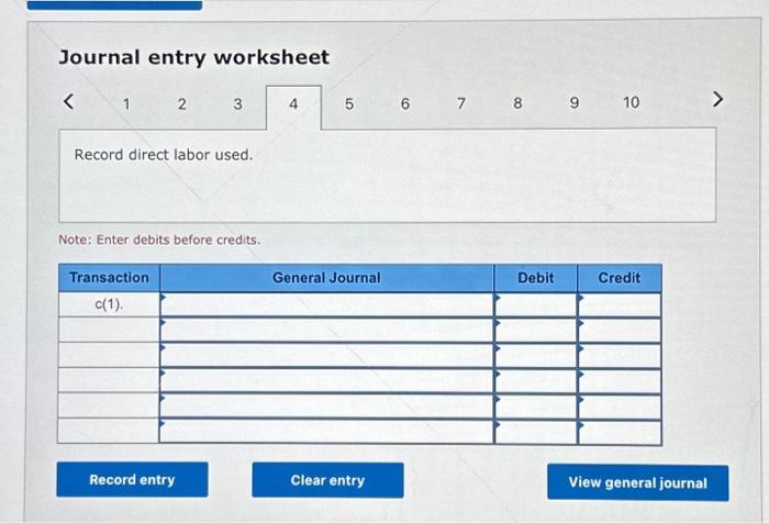 Solved Journal entry worksheet Note: Enter debits before | Chegg.com