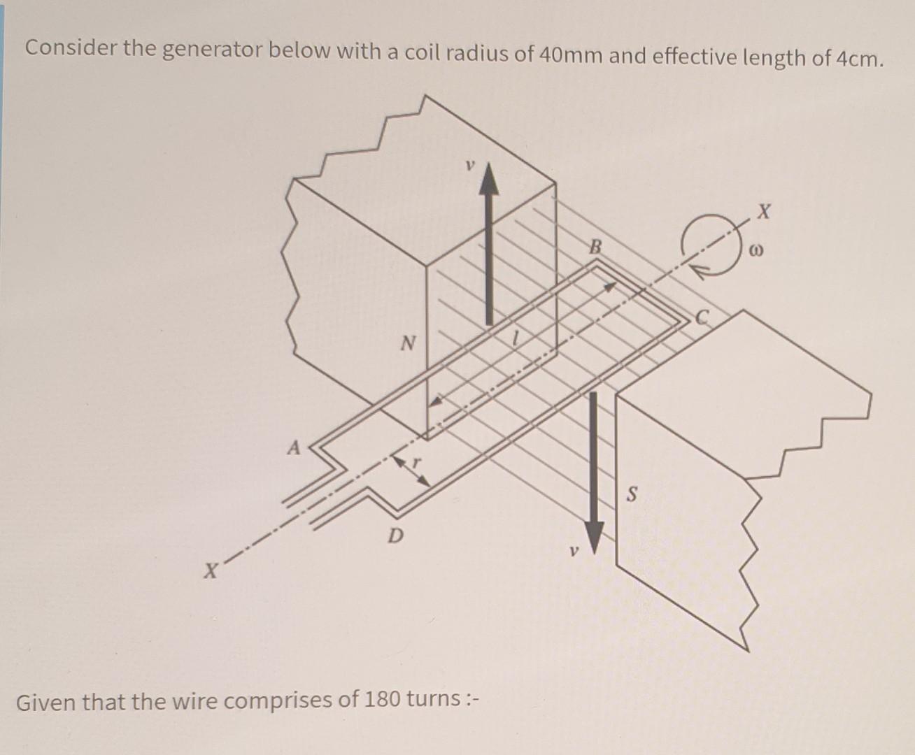 Solved Consider the generator below with a coil radius of 40 | Chegg.com
