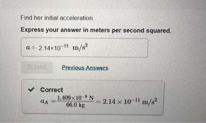 Solved Find his initial acceleration. Express your answer in | Chegg.com