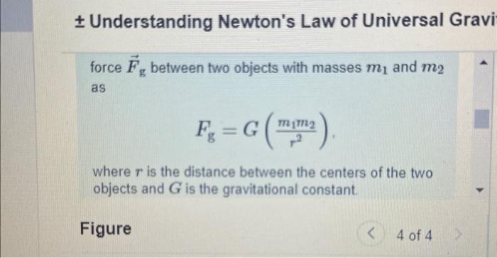 Solved \pm Understanding Newton's Law of Universal | Chegg.com