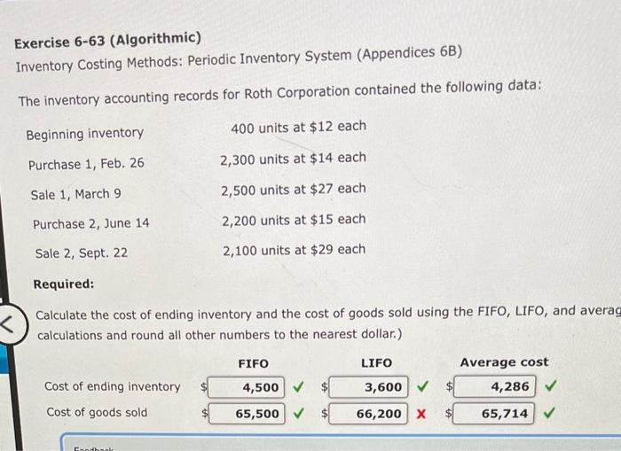 Solved Exercise 6-63 (Algorithmic) Inventory Costing | Chegg.com