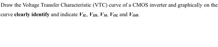 Solved Draw the Voltage Transfer Characteristic (VTC) curve | Chegg.com