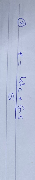 Solved Proof this equation, where e is the voids ratio, WC | Chegg.com