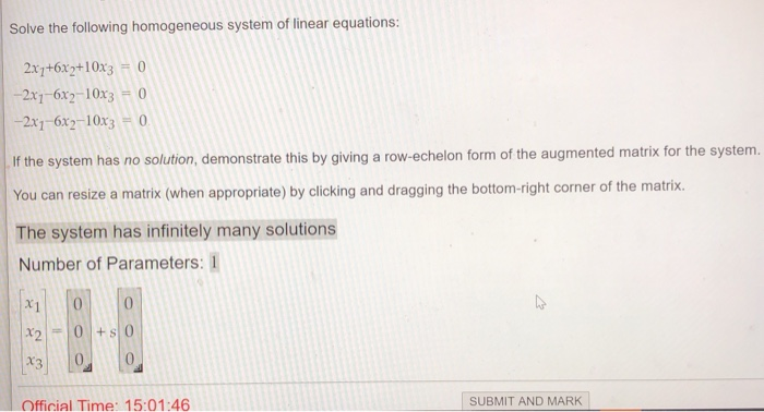 Solved i know the system has infinitely many solutions but i | Chegg.com