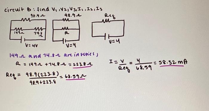 Solved how can i find the V and I theoretical values given | Chegg.com