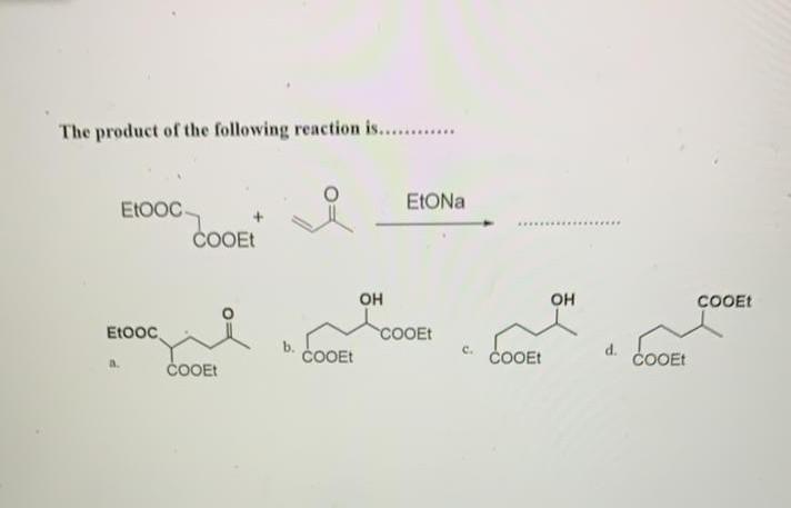 Solved The product of the following reaction is............ | Chegg.com