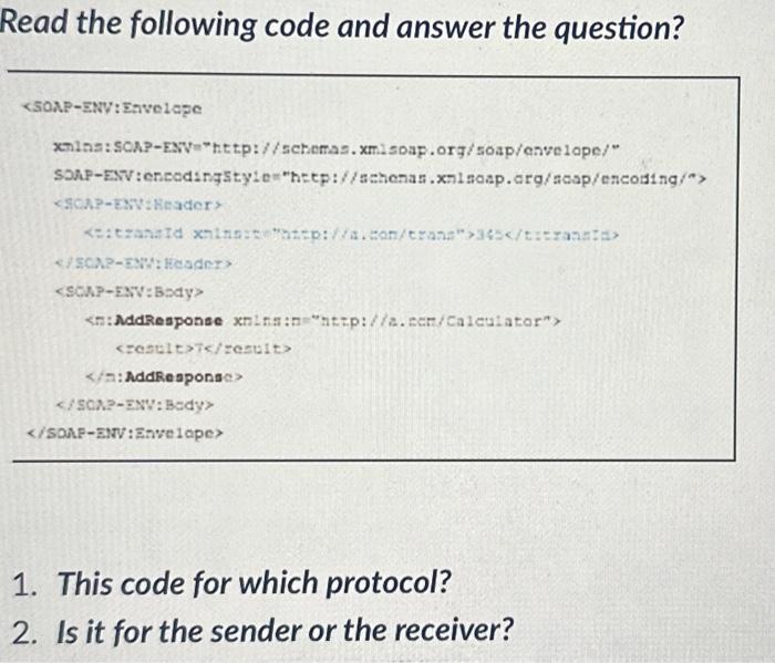 Solved Read the following code and answer the question? \\) | Chegg.com