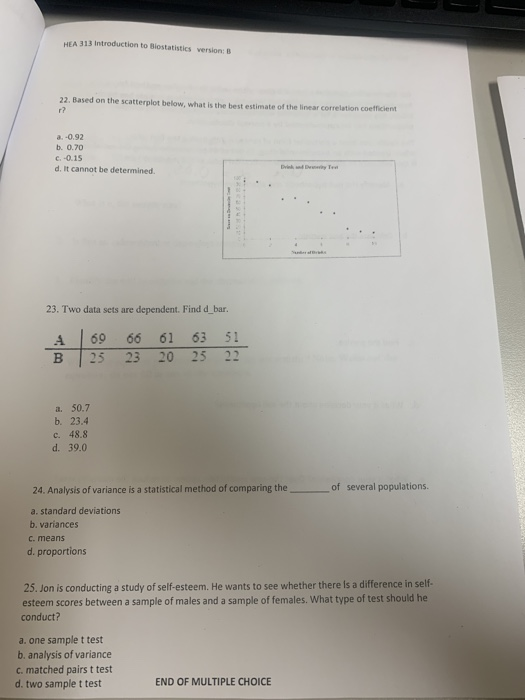 Solved HEA313 Introduction to Biostatistics version 22. | Chegg.com