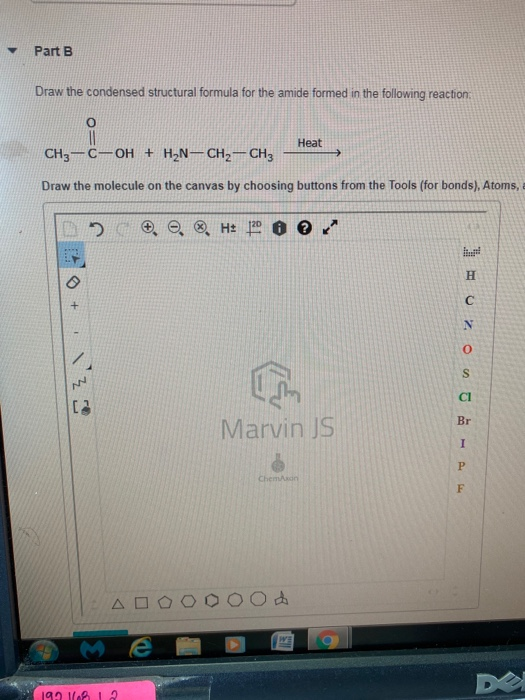 Solved Part B Draw the condensed structural formula for the | Chegg.com