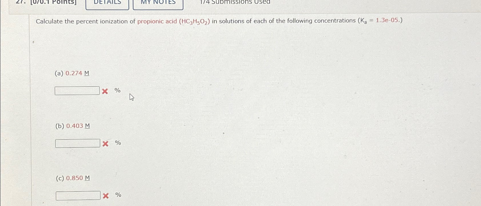 Solved Calculate the percent ionization of propionic acid | Chegg.com