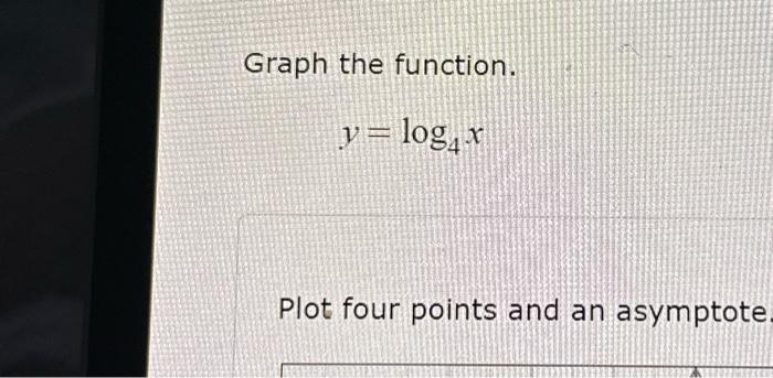 Solved Graph The Function Y Log₁x Plot Four Points And An