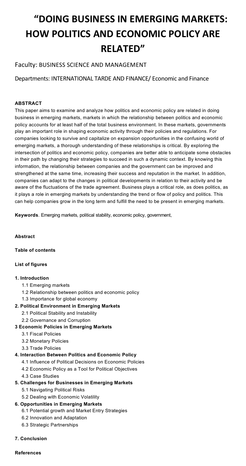 Solved “DOING BUSINESS IN EMERGING MARKETS:HOW POLITICS AND | Chegg.com