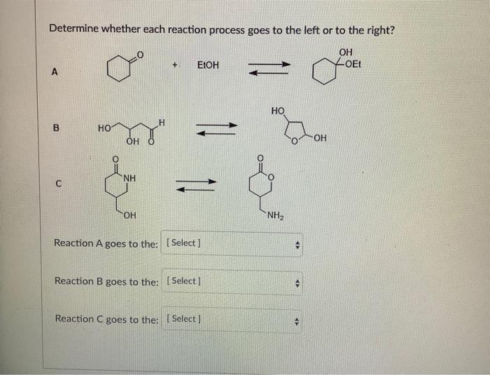 Solved Determine whether each reaction process goes to the | Chegg.com